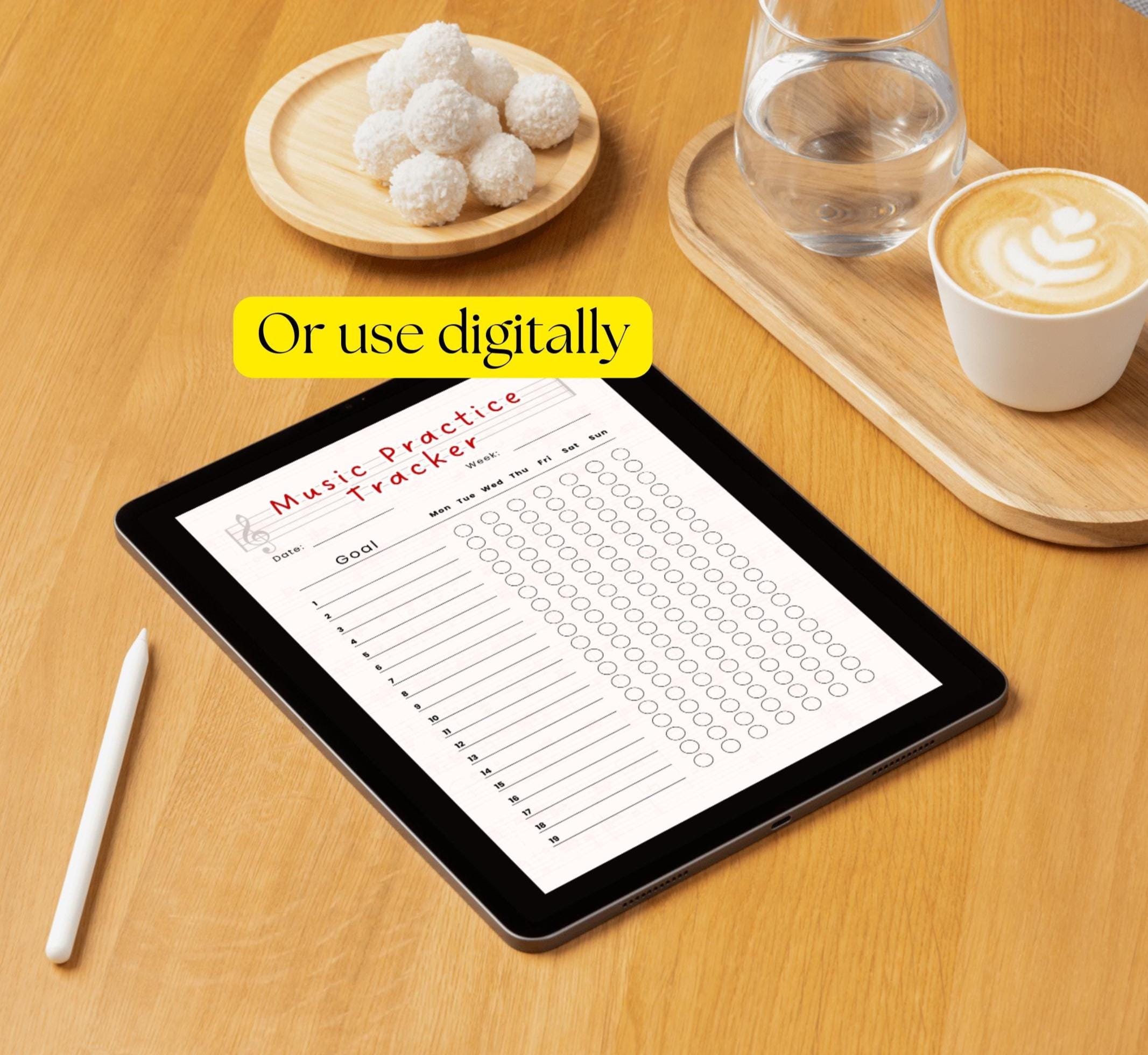 Printable Music Practice Tracker: Goal Planner & Instrument Log ...