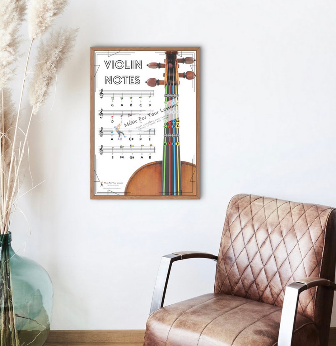 Violin Viola Cello Notes, Fingerboard Map for Beginners, Artwall - Etsy