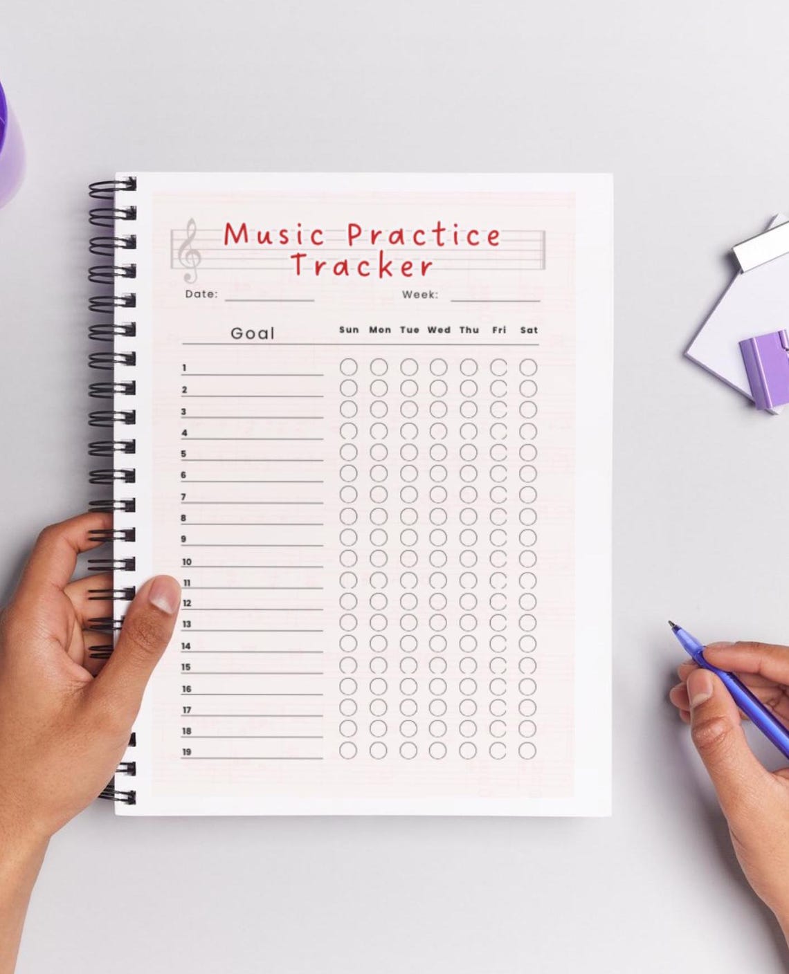 Printable Music Practice Tracker: Goal Planner & Instrument Log ...