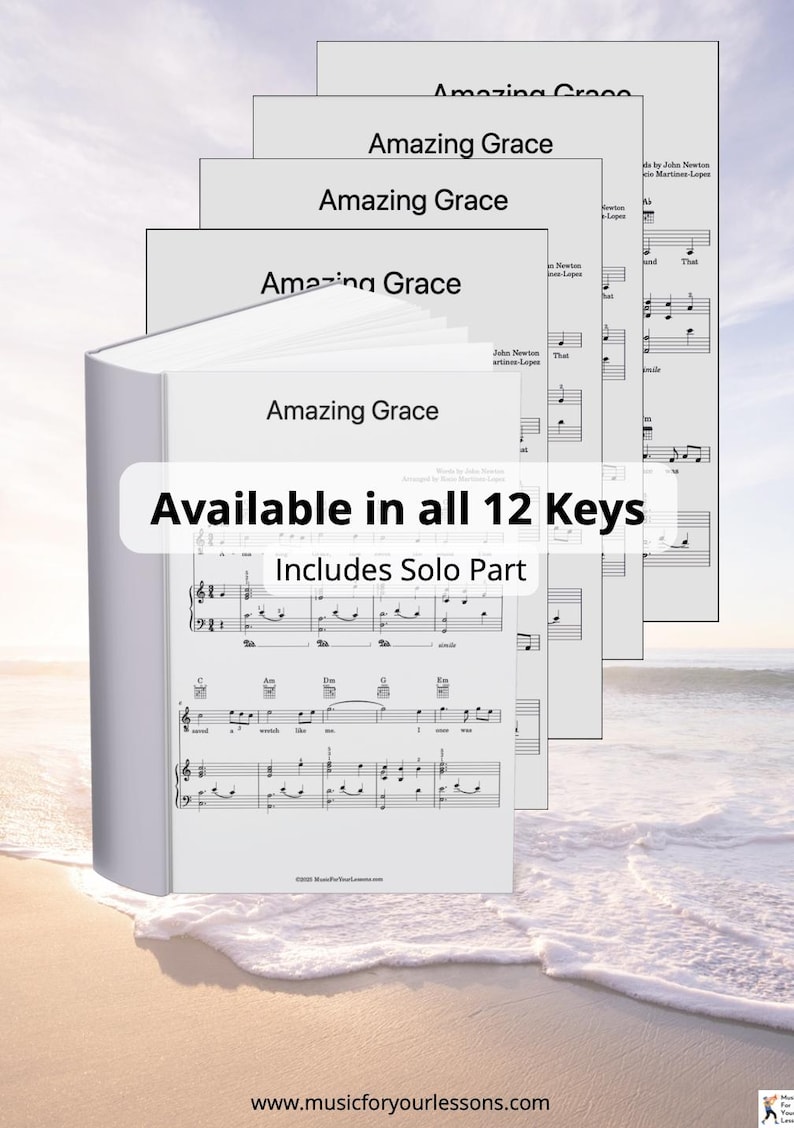 Amazing Grace - C MAJOR- Sheet Music for Piano, Lead/vocal & Guitar ...