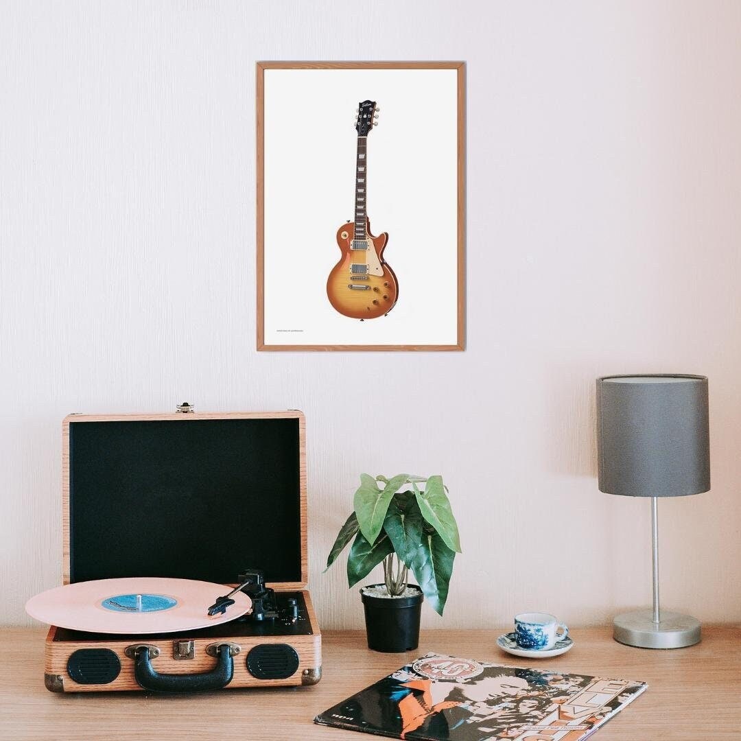 Classic Electric Guitar Digital Print – Hand-drawn Style Wall Art ...