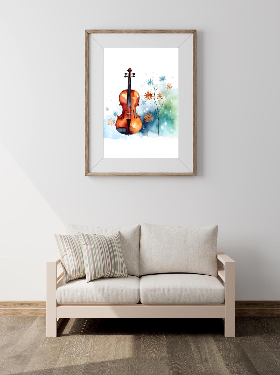 Winter Violin Watercolor Print, Instant Download, Vivaldi 4 Seasons ...