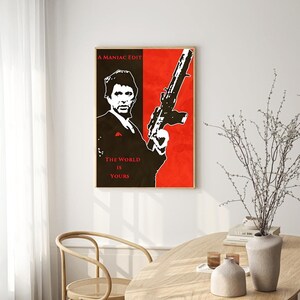 Al Pacino Scarface Movie Poster for Living Room Bedroom Decor (frame is ...