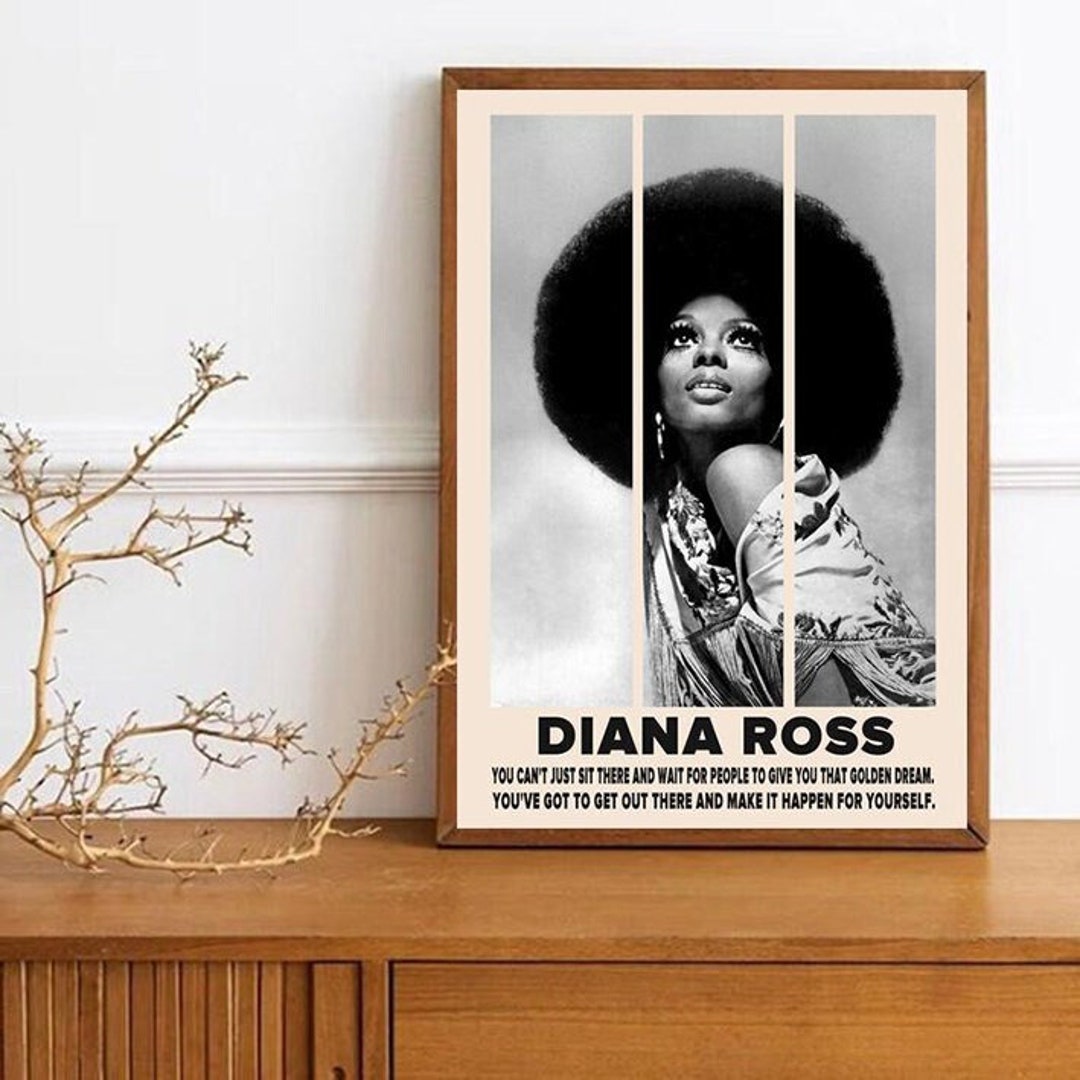 Diana Ross Poster, Personalized Retro Celebrities Quote Design Vintage ...