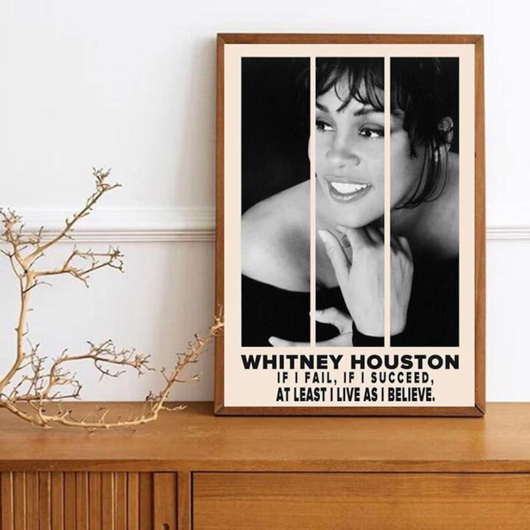 Whitney Houston Poster, Personalized Retro Celebrities Quote Design ...