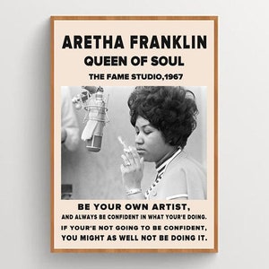 Aretha Franklin Poster, Personalized Retro Celebrities Quote Design ...