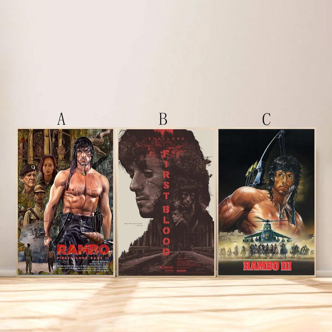 Rambo First Blood Movie Poster for Living Room Bedroom Decor (frame is ...