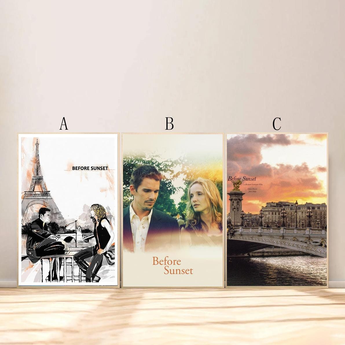 Before Sunset Movie Poster for Living Room Bedroom Decor frame is Not ...