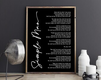 Simple Man Lyrics | Etsy