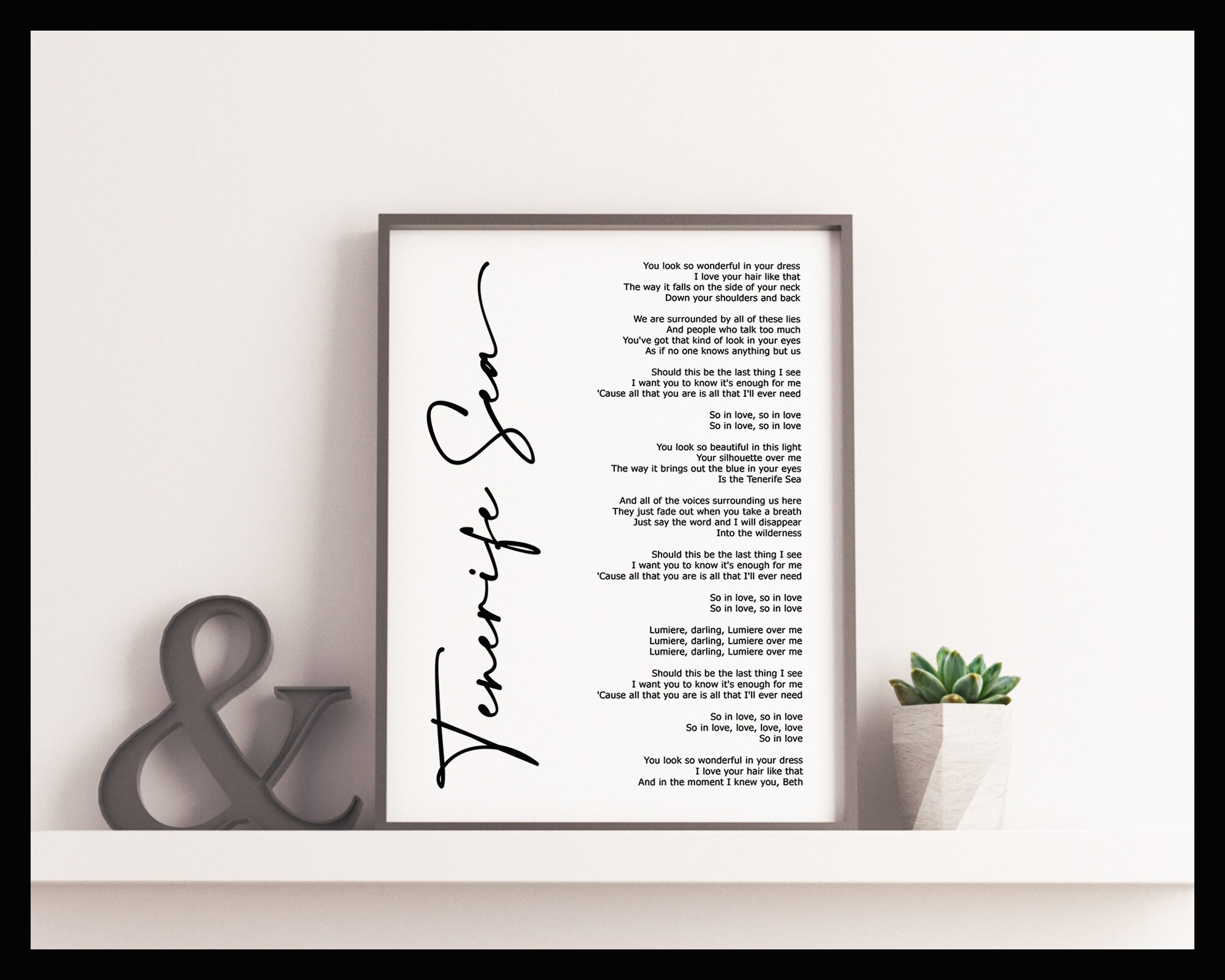 Tenerife Sea Digital Download Instant Print Lyric Art - Etsy UK
