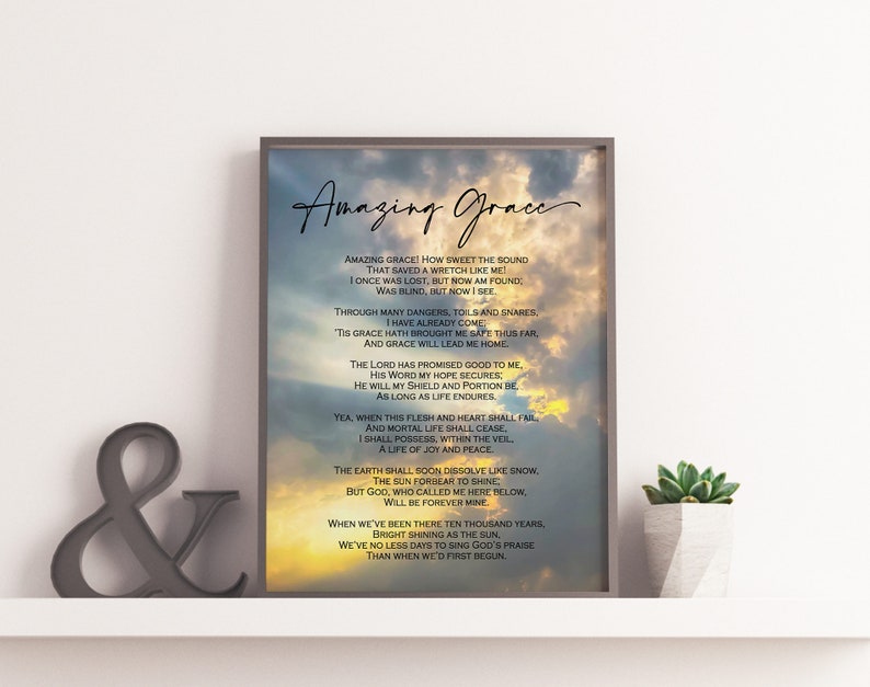Amazing Grace Christian Prayer Art Print | Etsy
