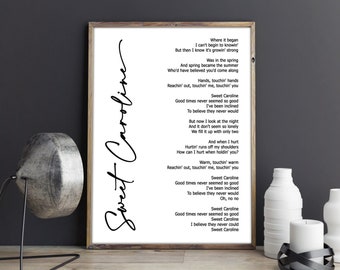 Sweet Caroline Art - Etsy