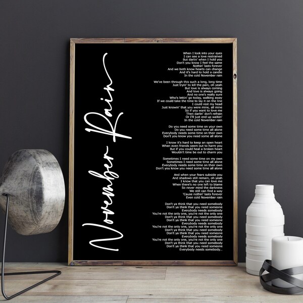 November Rain - Etsy