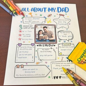 Father's Day Worksheet: All About My Dad Coloring Activity (a4/letter ...