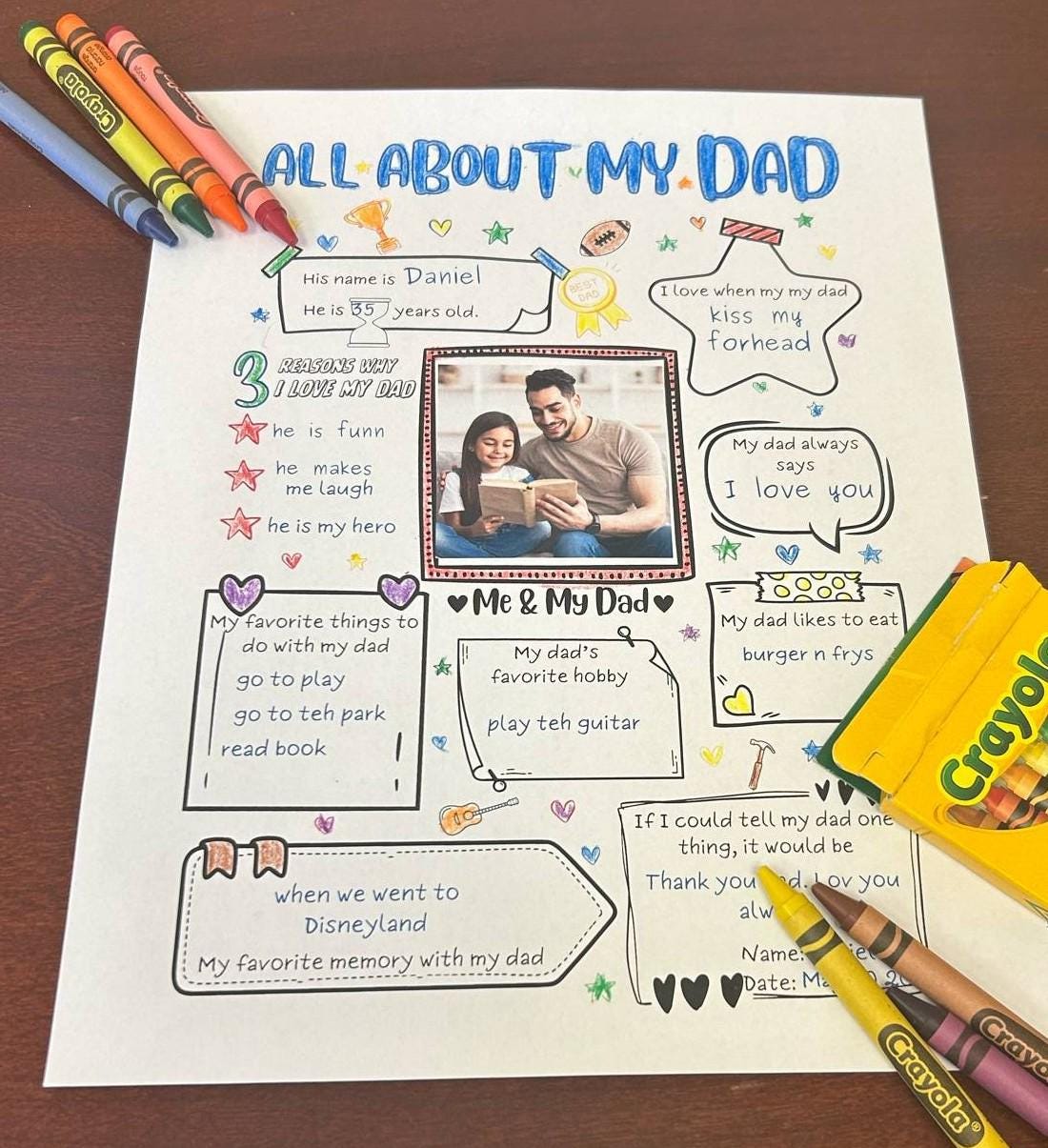 Father's Day Worksheet: All About My Dad Coloring Activity (a4/letter ...