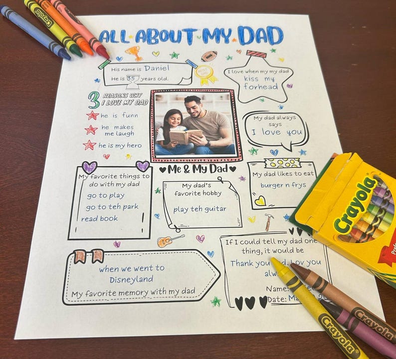 Father's Day Worksheet: All About My Dad Coloring Activity (a4/letter ...