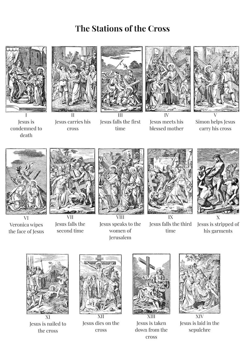 The Stations of the Cross Illustrations, Easter, Lenten Fun Learning ...