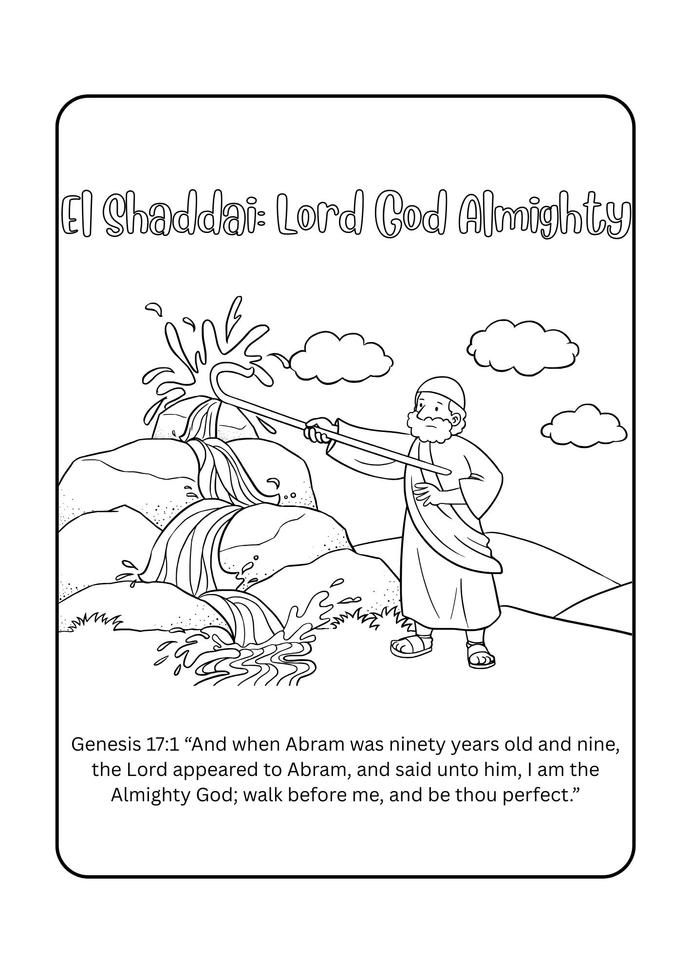 Names of God Coloring Pages: Bible Learning for Toddlers (a4/letter ...
