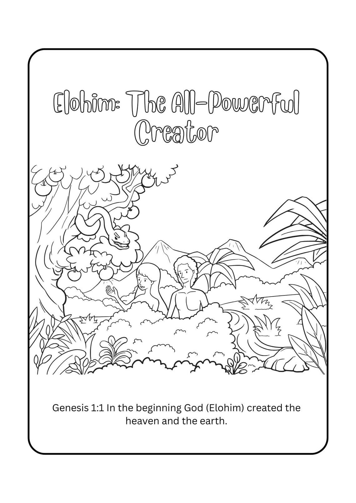 Names of God Coloring Pages: Bible Learning for Toddlers (a4/letter ...