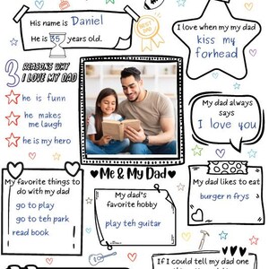 Father's Day Worksheet: All About My Dad Coloring Activity (a4/letter ...