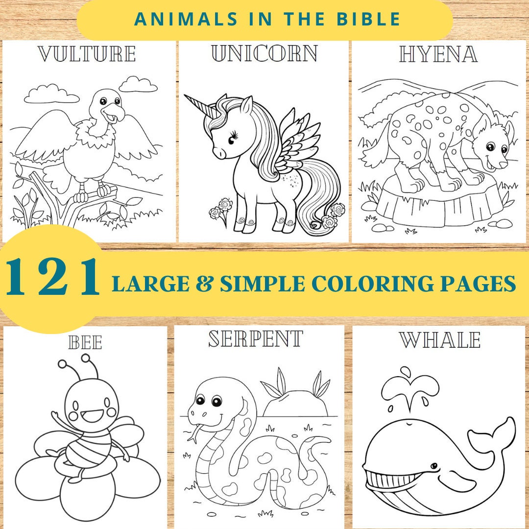 121 Printable Animals Coloring Pages for Kids Large & Simple - Etsy