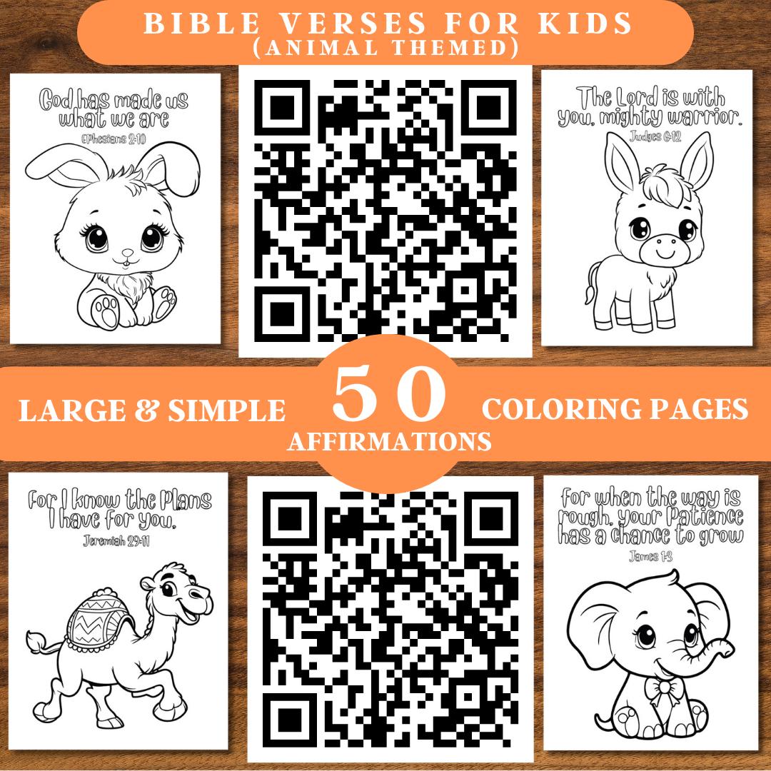 Bible Verse Animal Coloring Pages for Kids: 50 Fun Learning Pages ...
