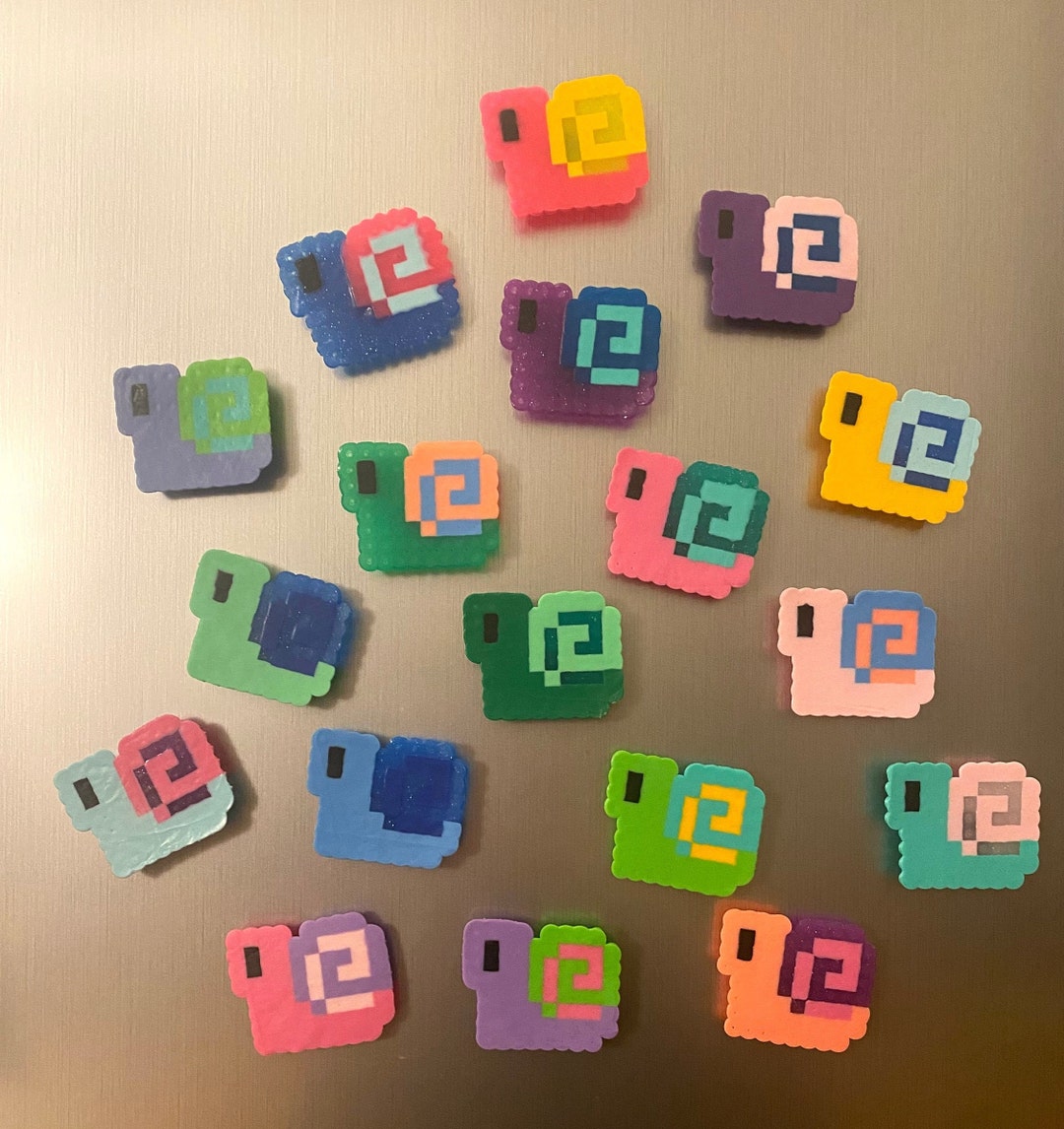 Cute Snail Magnets Mystery Colored Snail Made From Perler Beads - Etsy