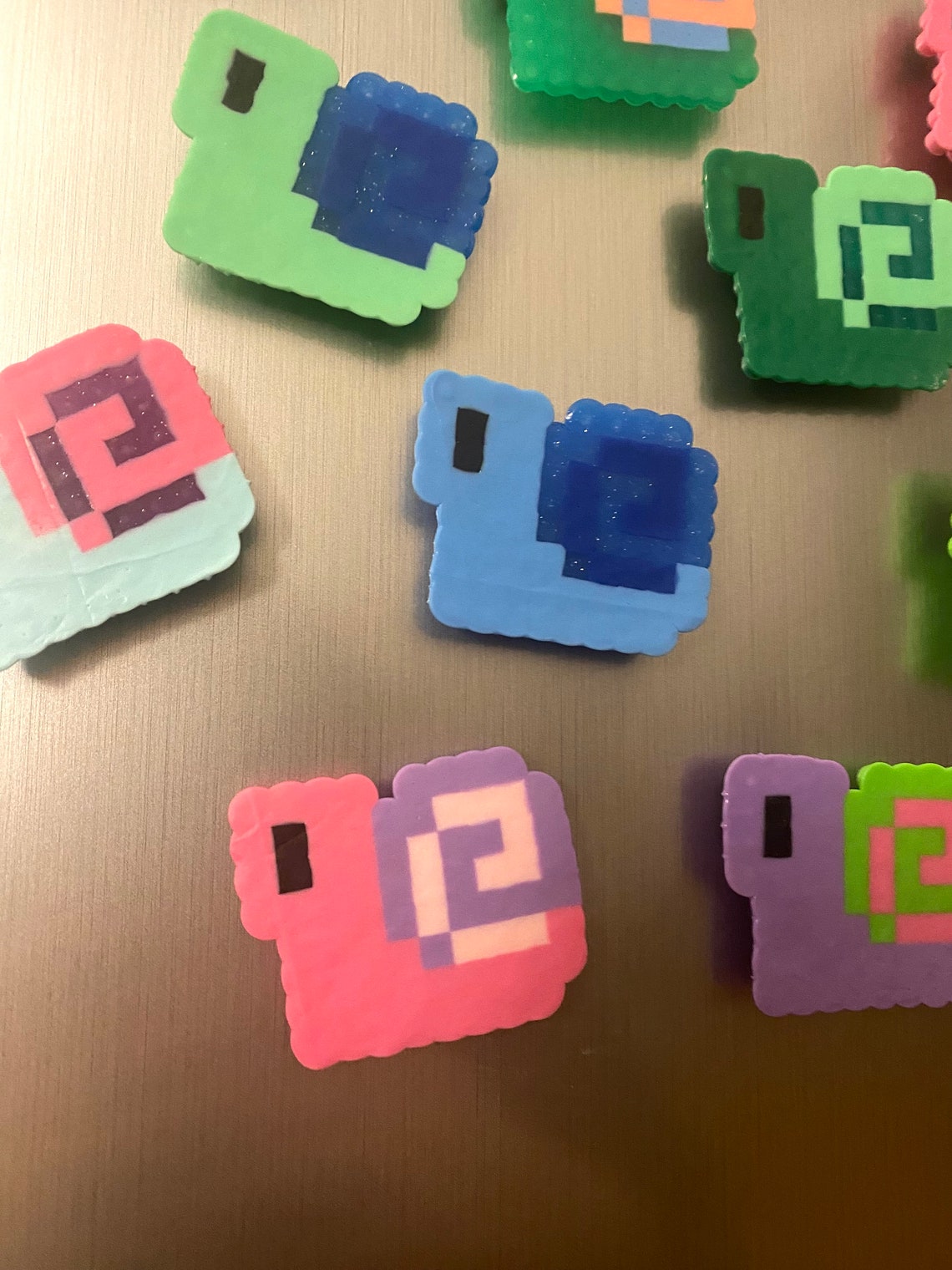 Cute Snail Magnets Mystery Colored Snail Made From Perler Beads - Etsy