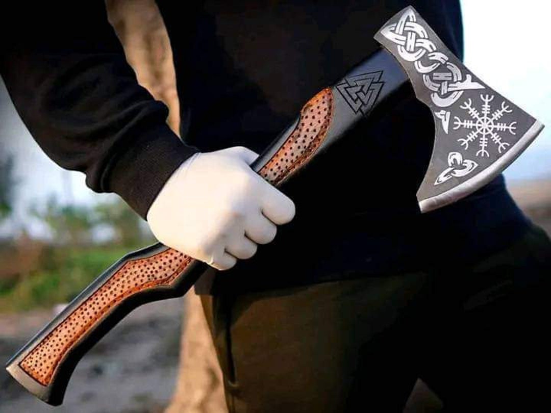 Handmade Viking Axe, Bushcrafting Camping Axe, Gift for Him, Gift for ...