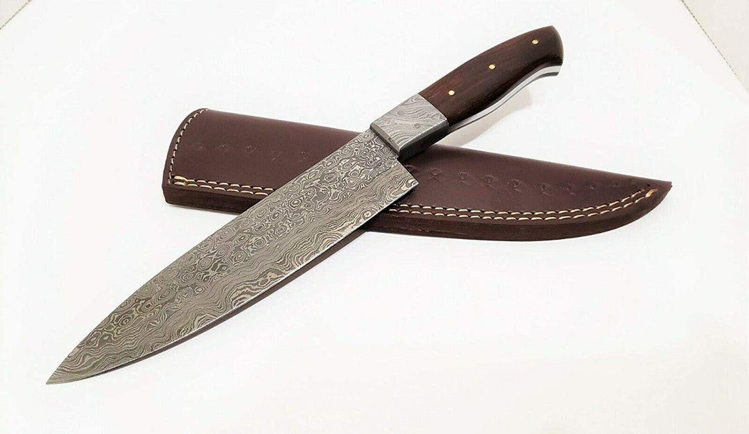 Damascus Kitchen Knife, Handmade Kitchen Knife, Kitchen Decor, Japanese ...