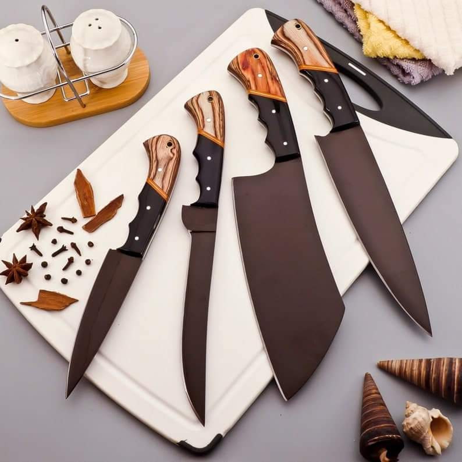Kitchen Knive Set, Handmade Chef Knives Set, Beautiful Gift Set, Gift ...