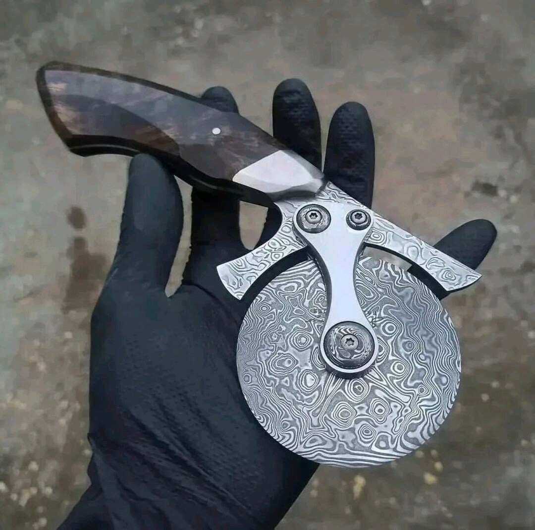 Pizza Slicer Handmade Damascus Pizza Cutter Bread Slicer Meat Slicer ...