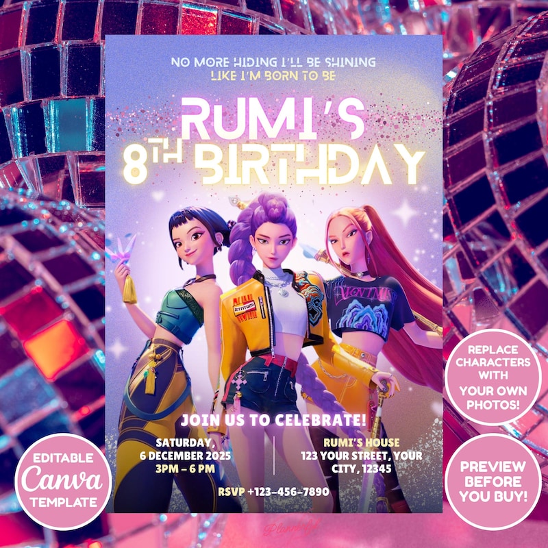 Kpop Demon Hunters Bday Card - Etsy