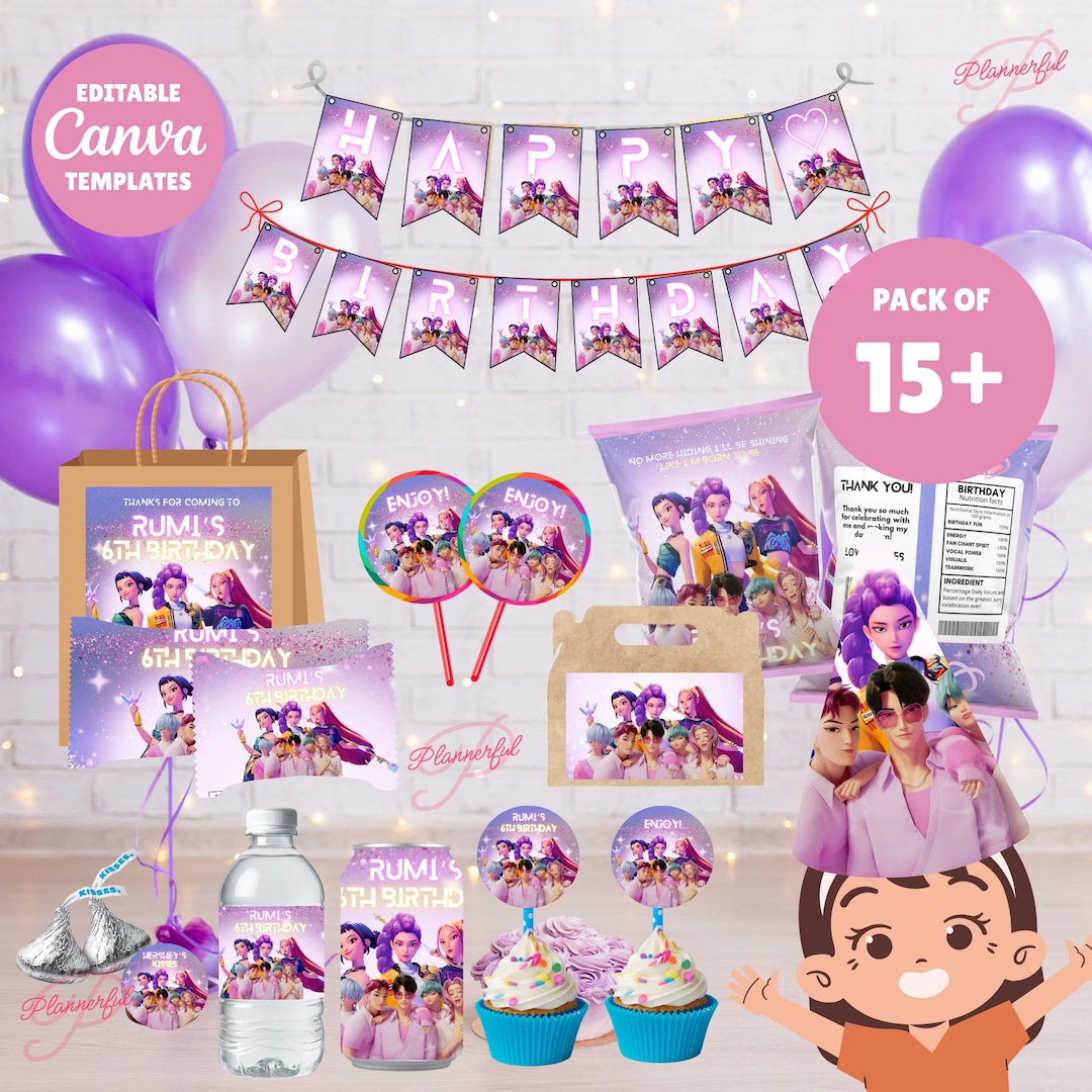 Kpop Party Favors Bundle Anime Birthday Party Favors Kit Party Decor ...