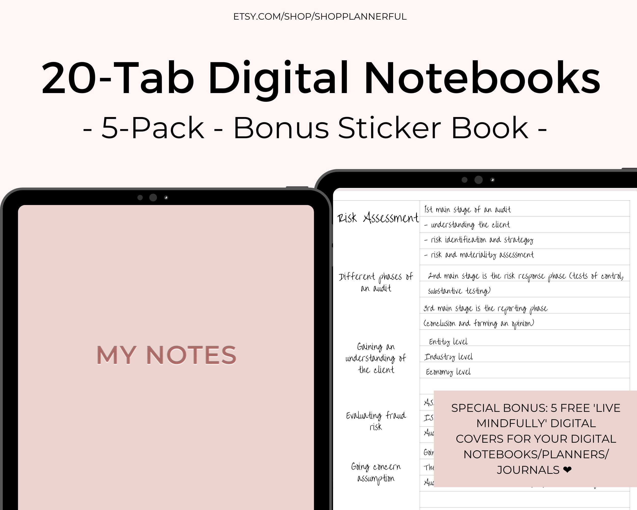 20 Tab Hyperlinked Digital Notebook Goodnotes Notability Cornell Dotted ...