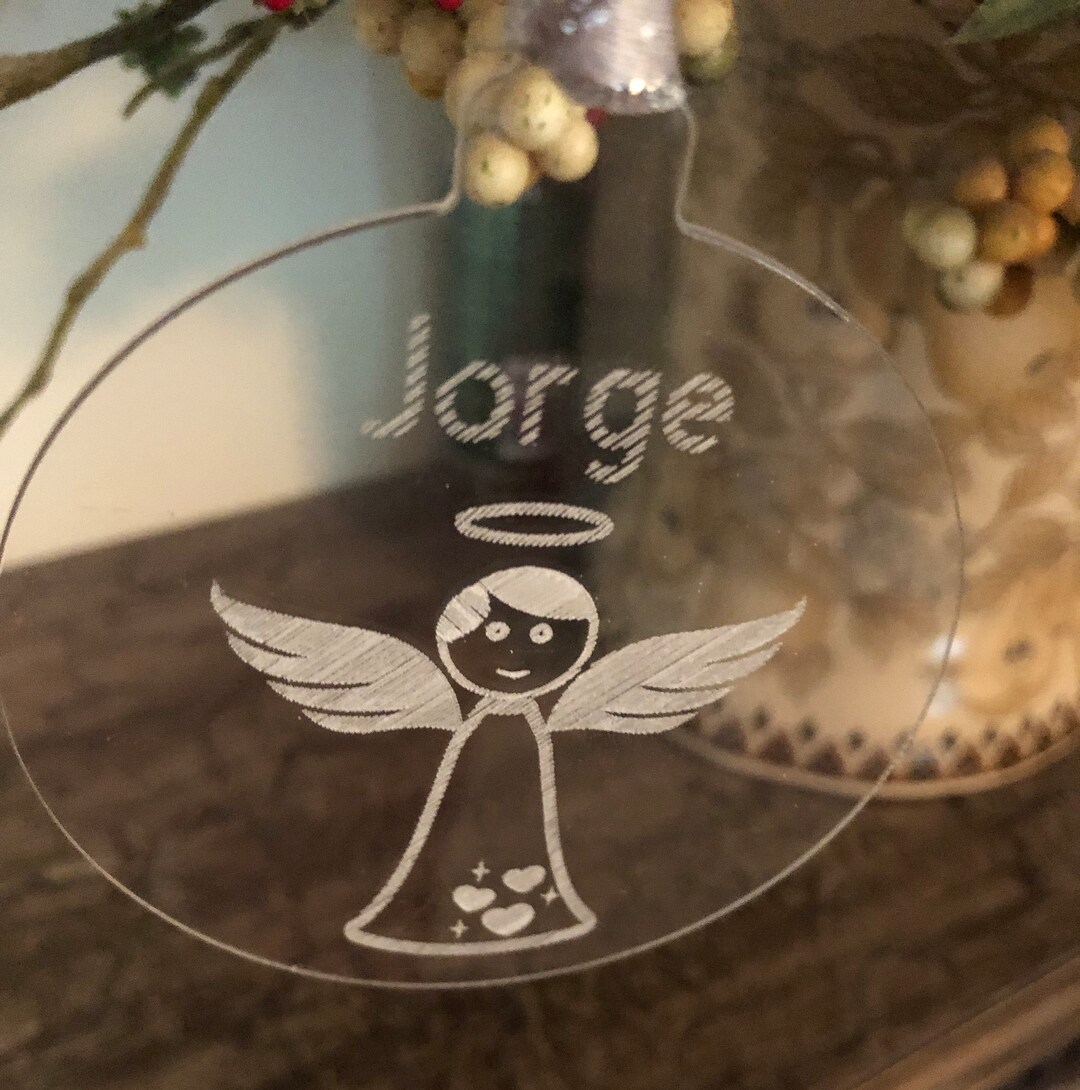 Personalized Engraved Acrylic Angel Christmas Ornaments - Etsy