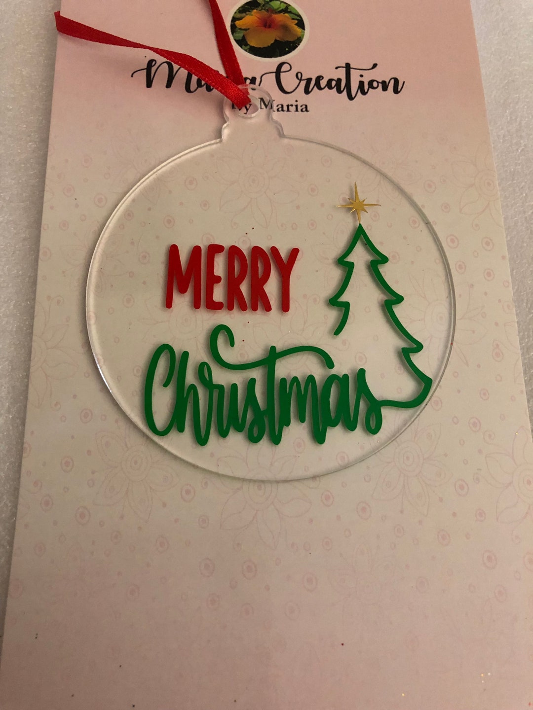 Merry Christmas Acrylic Christmas Ornaments - Etsy