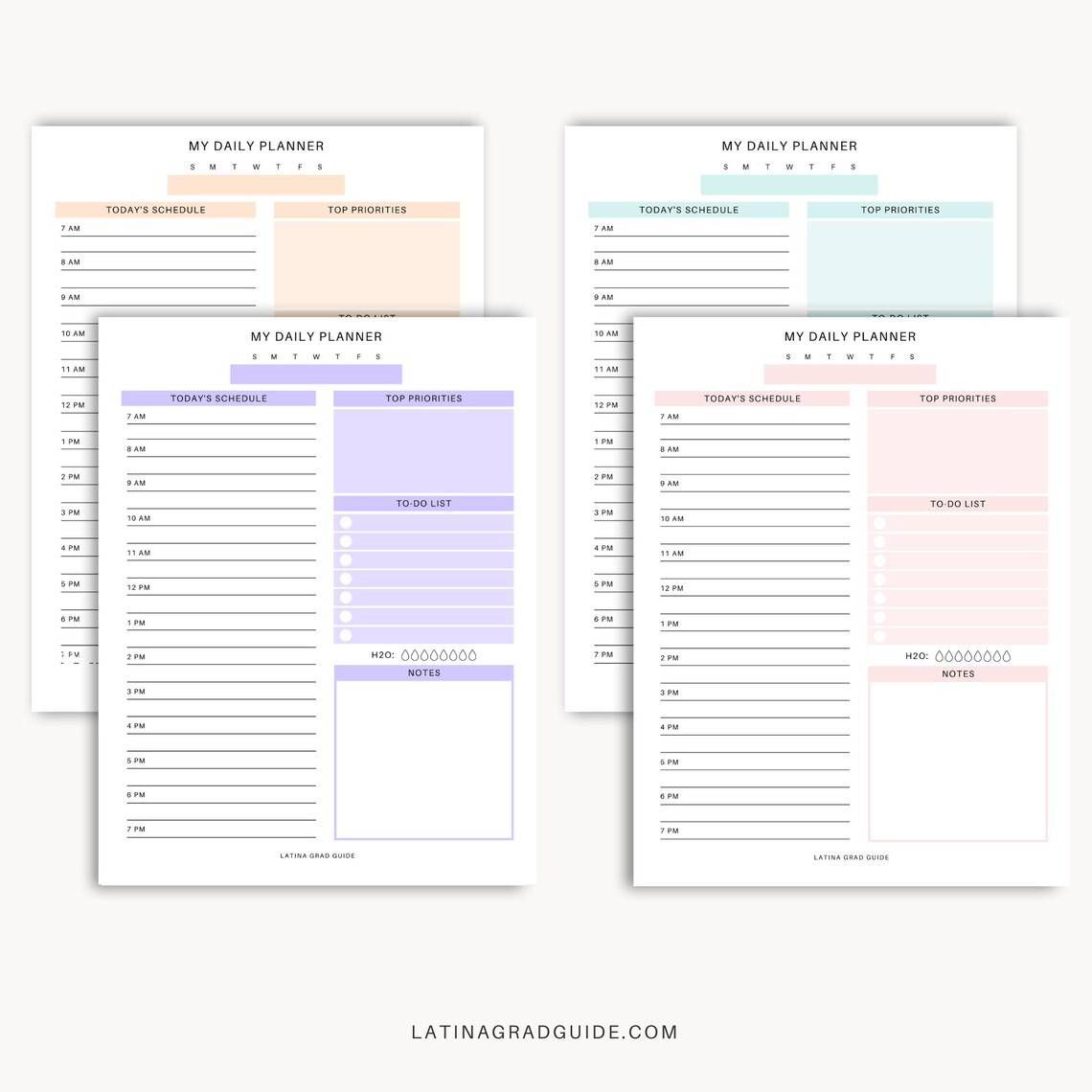 Daily Planner with Daily Schedule, To-do List, Notes, & Water Tracker ...