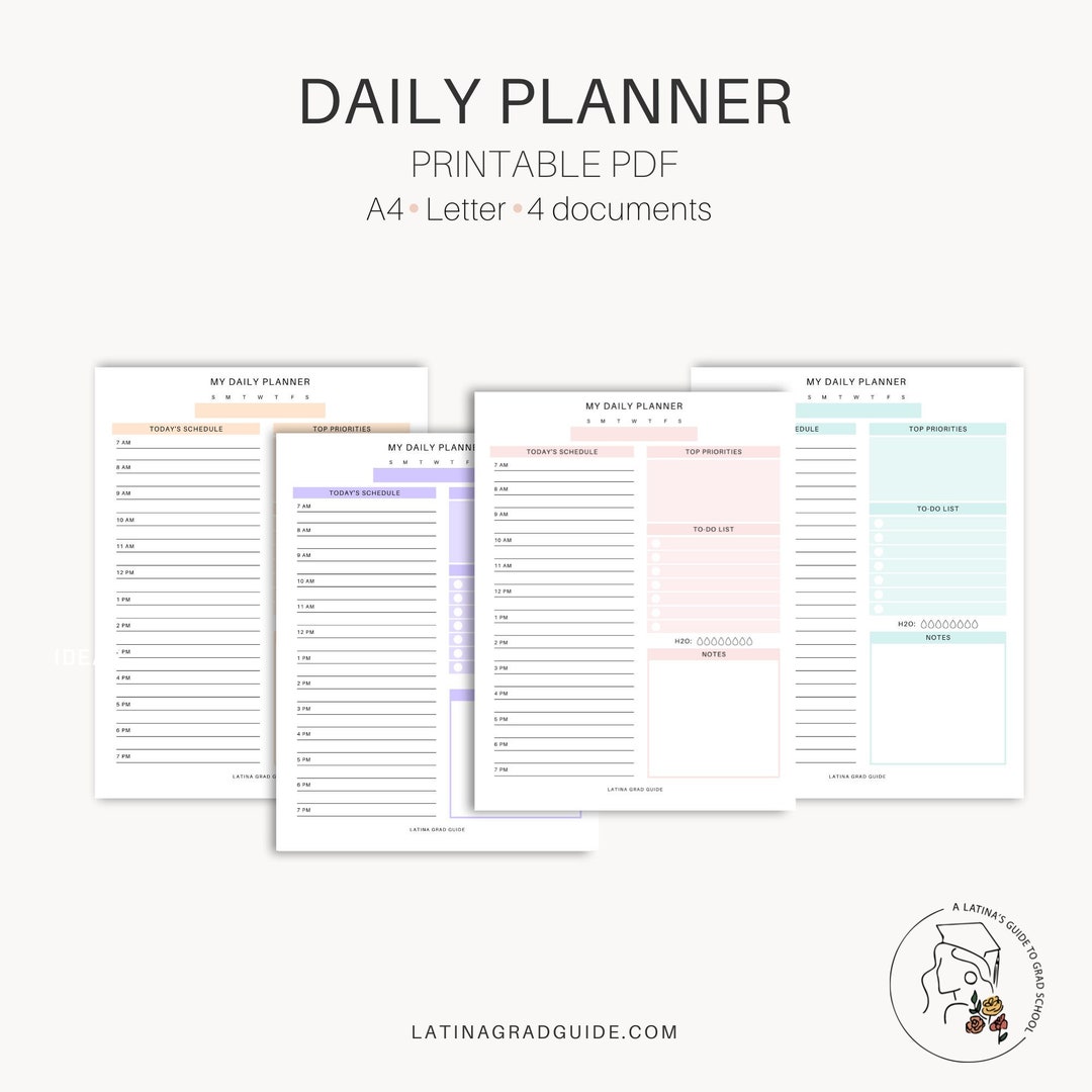 Daily Planner with Daily Schedule, To-do List, Notes, & Water Tracker ...