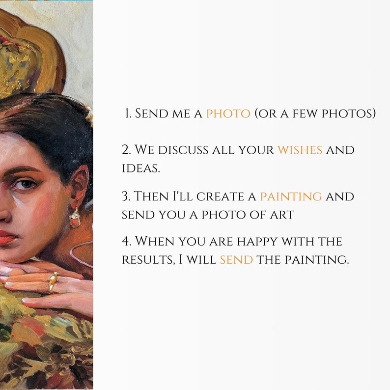 Custom Oil Painting From Photo Couple Portrait Painting on Canvas ...