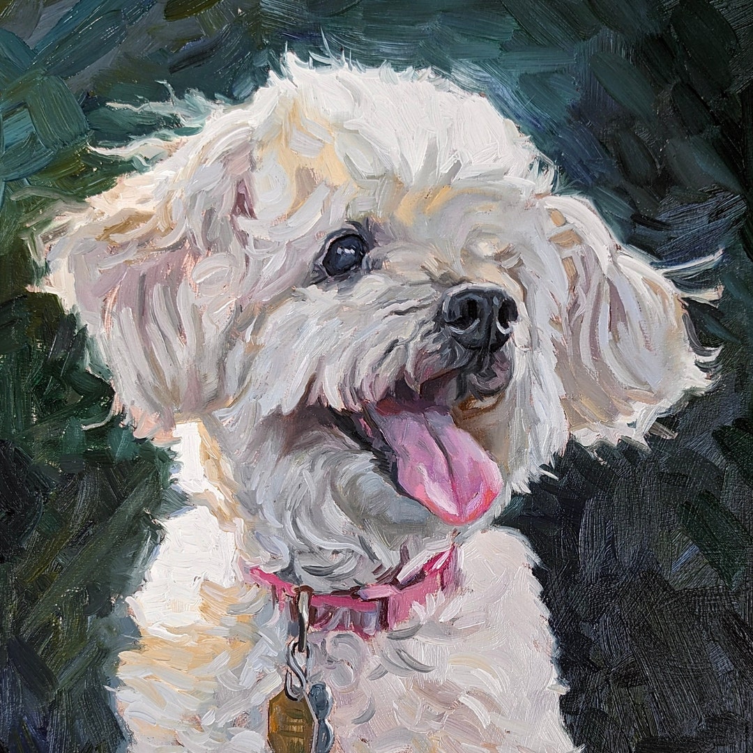 Dog Portrait Custom Oil Painting From Photo, Custom Pet Portrait ...