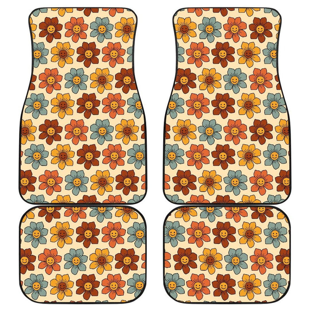 Flower Power Car Floor Mats, Hippie Car Mat, Car Accessories for Women ...