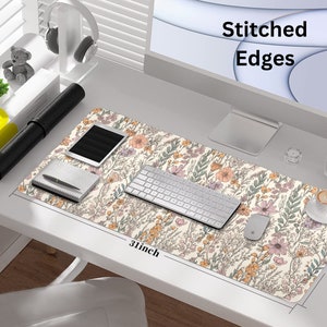 Cottagecore Desk Mat, Wildflowers Gaming Mouse Pad Large Mousepad ...