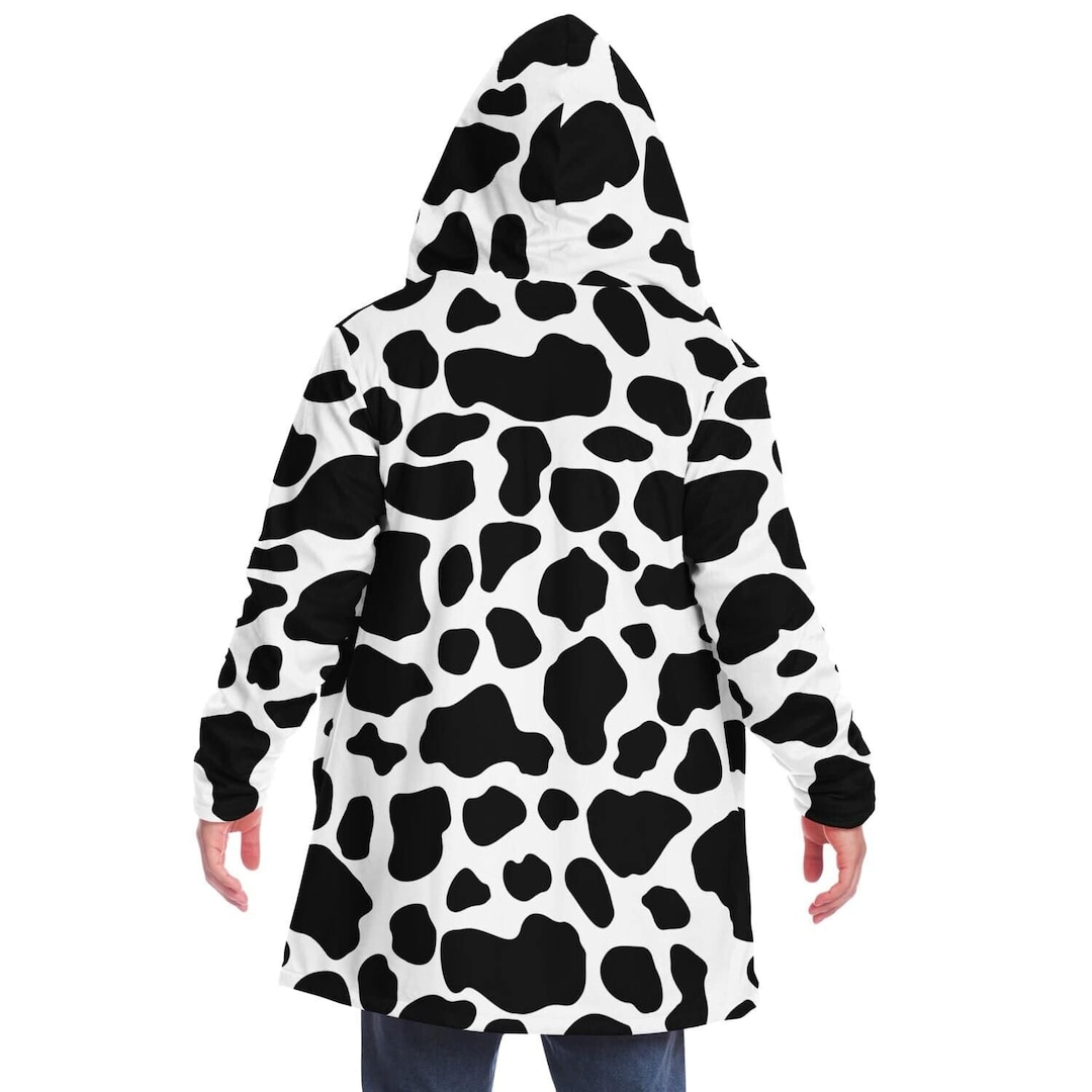Cow Print Hooded Cloak, Cloak With Hood, Festival Cloak, Psychedelic ...