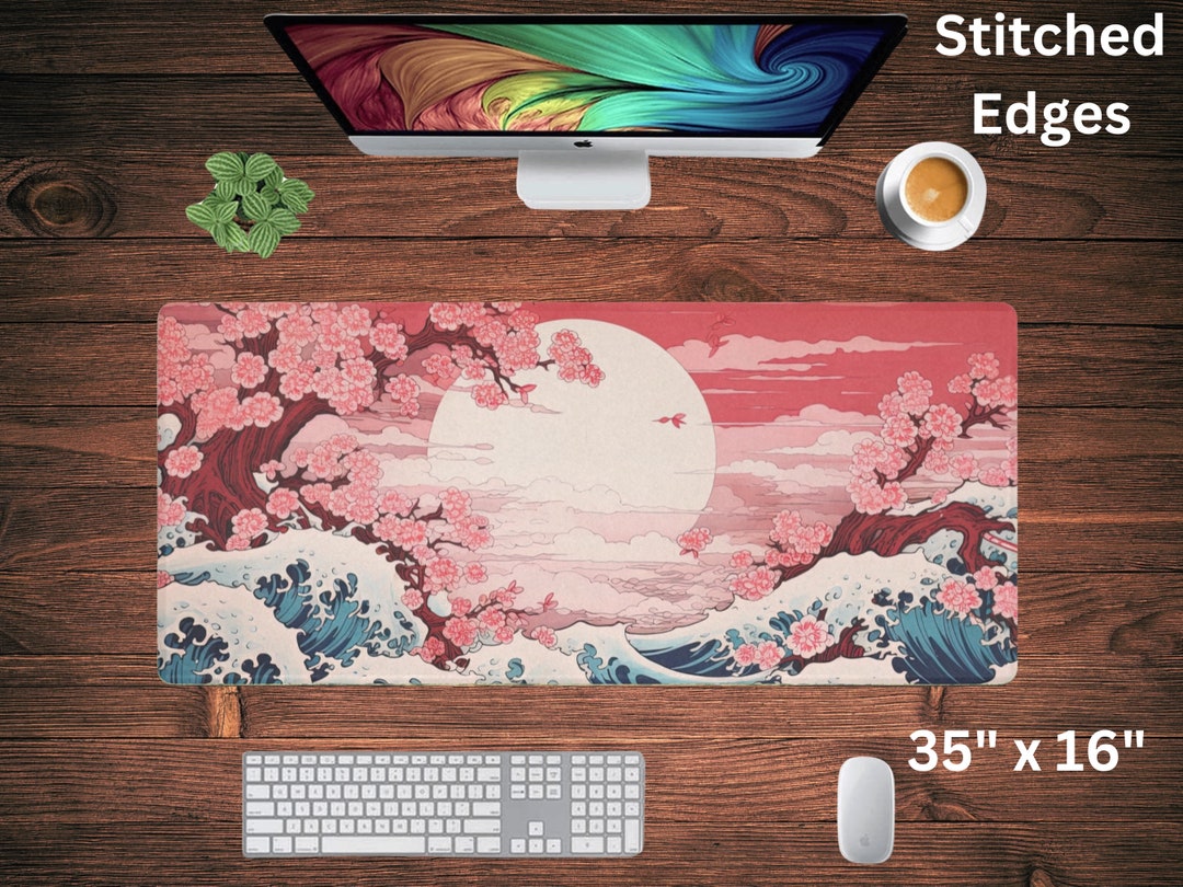 Great Wave Desk Mat, Japanese Wave Desk Mat, Desk Mat Aesthetic, Desk ...