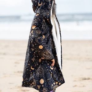 Celestial Hooded Cloak, Cloak With Hood, Festival Cloak, Psychedelic ...