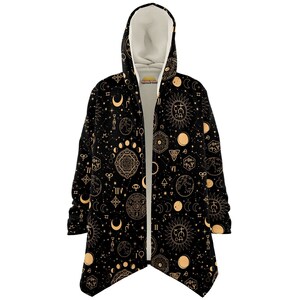 Celestial Hooded Cloak, Cloak With Hood, Festival Cloak, Psychedelic ...