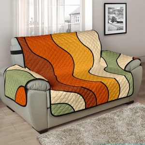 Retro Groovy Vibes Couch Cover, Couch Cover for 3 Seat, Couch Cover 2 ...