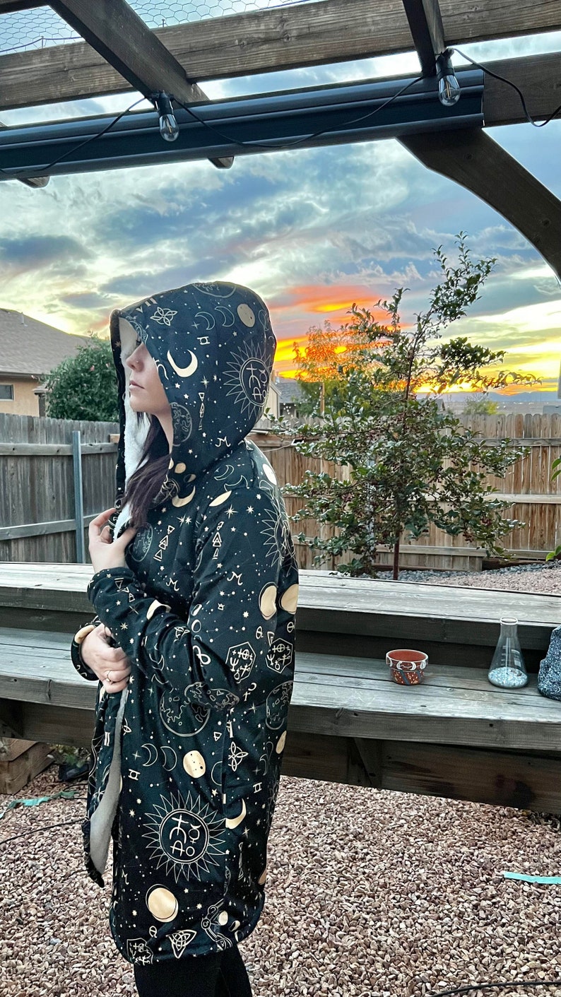 Celestial Hooded Cloak Cloak With Hood Festival Cloak - Etsy