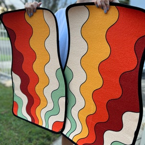 Retro Sun Ray Car Floor Mat, Hippie Car Mat, Car Accessories for Women ...